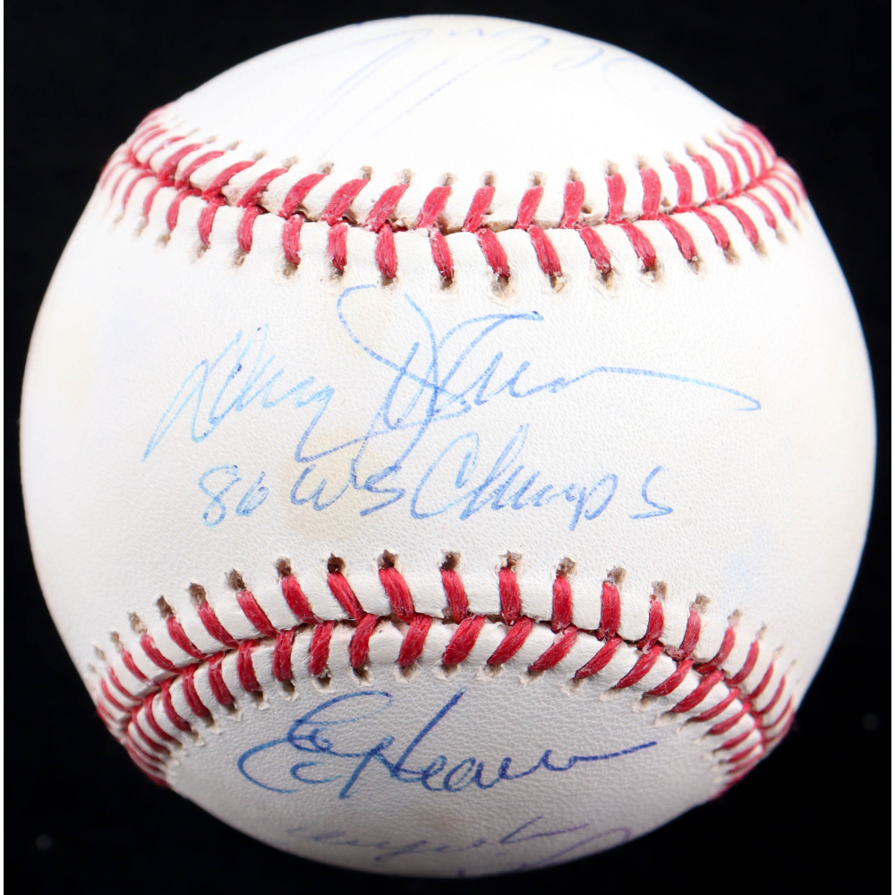 OML Baseball Signed by (6) Dwight Gooden, Davey Johnson, Ed Hearn, Ed ...