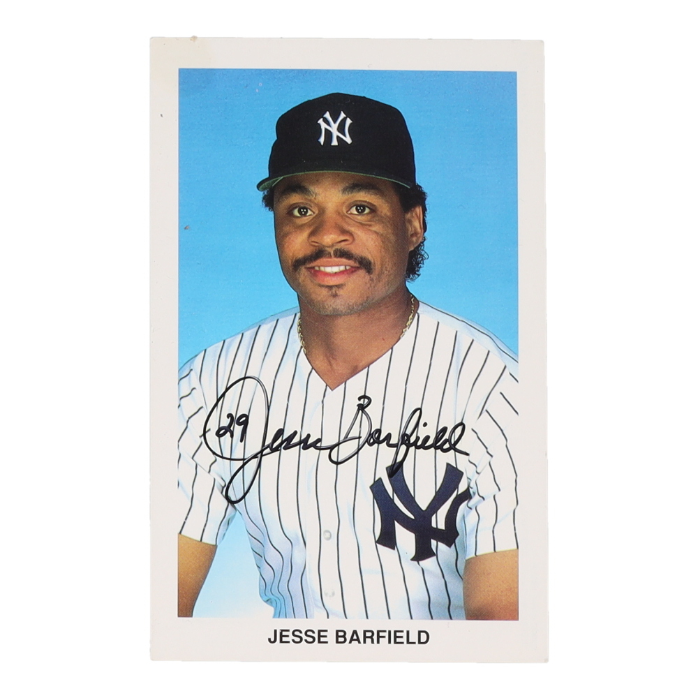 Jesse Barfield Signed Yankees Post Card (Beckett) | Pristine Auction