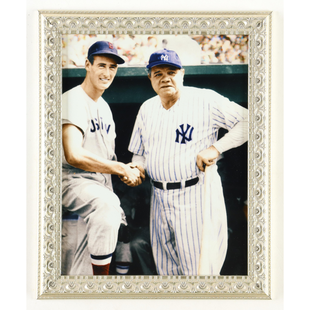 Babe Ruth & Ted Williams Custom Framed Colorized Photo Display ...