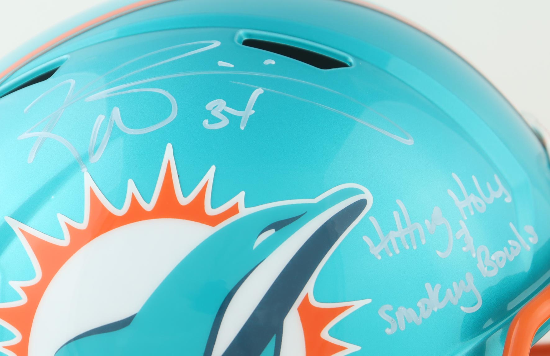 Ricky Williams Signed Dolphins Full-Size Flash Alternate Speed Helmet ...
