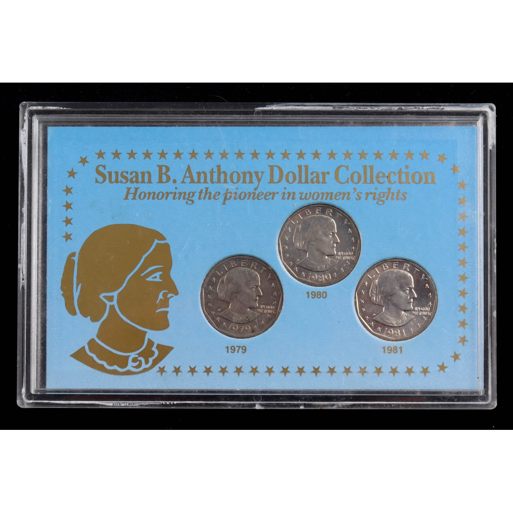 Susan B. Anthony Dollar Collection with (3) Coins | Pristine Auction