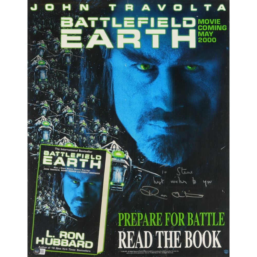 Roger Christian Signed "Battlefield Earth" 18x24 Movie Poster Inscribed ...