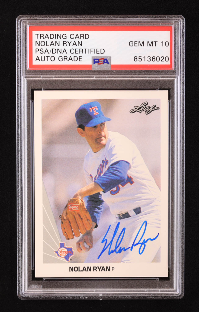 Nolan Ryan Signed 1990 Leaf #21 (PSA | Autograph Grade 10) | Pristine ...