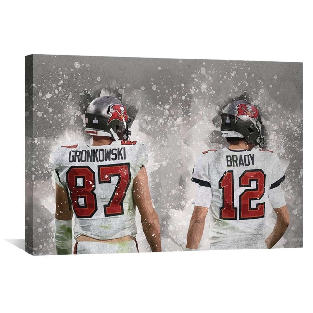 Tom Brady & Rob Gronkowski Buccaneers Custom 18x24 Canvas | Pristine ...