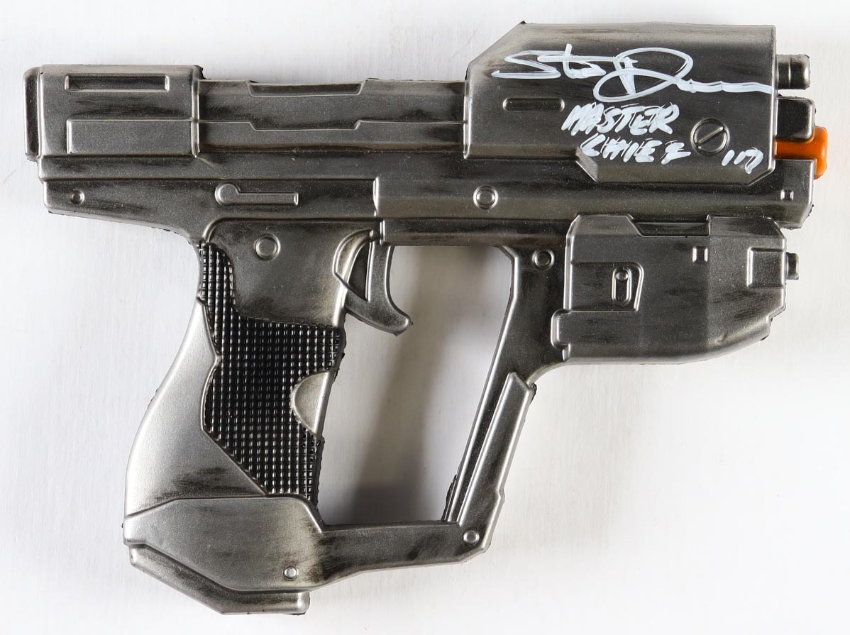 Steve Downes Signed "Halo" Magnum Pistol Prop Inscribed "Master Chief ...