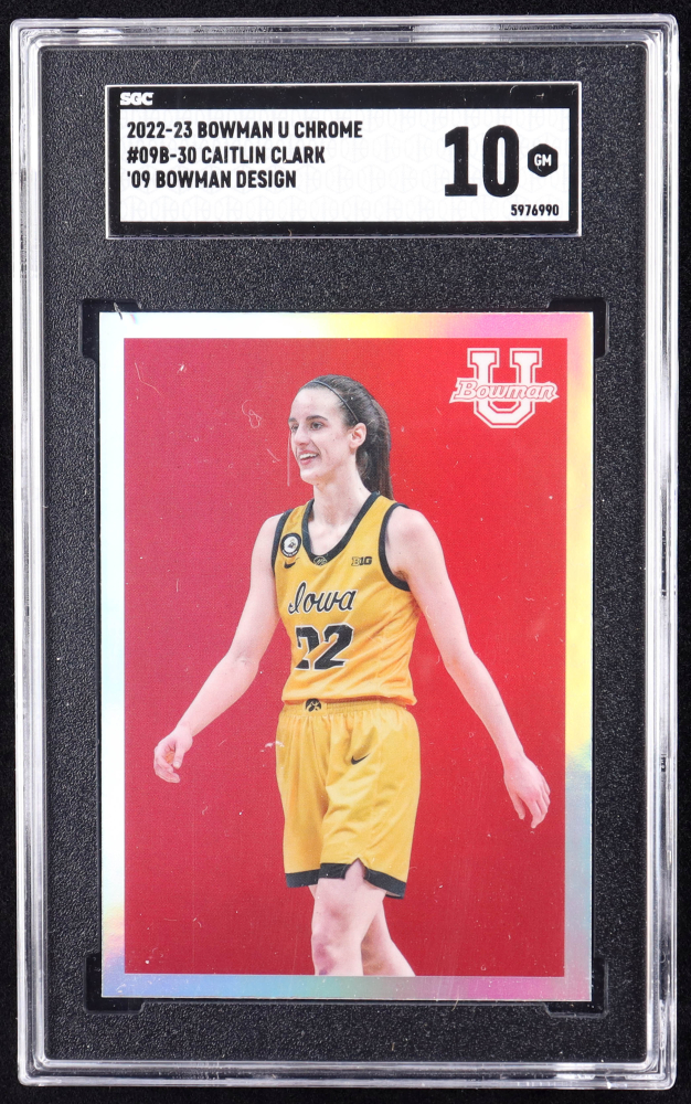 Caitlin Clark 2022-23 Bowman Chrome University '09 Bowman #09B30 RC ...