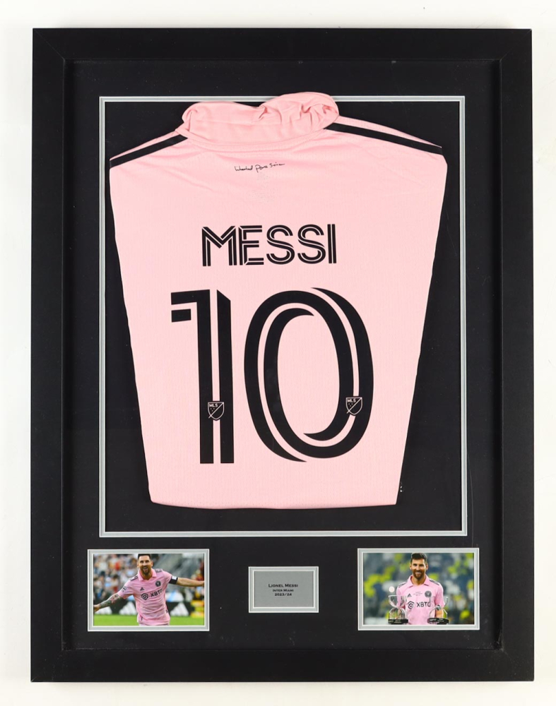 Lionel Messi Custom Framed Jersey Display | Pristine Auction