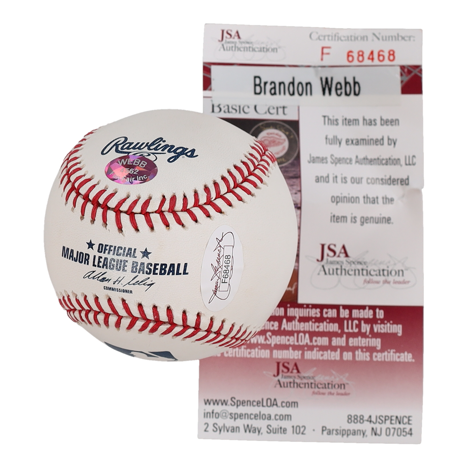 Brandon Webb Signed OML Baseball (JSA) | Pristine Auction