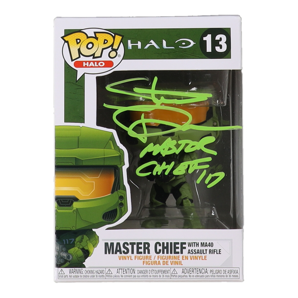 Steve Downes Signed "Halo" #13 Master Chief with MA40 Assault Rifle Funko Pop! Vinyl Figure ...