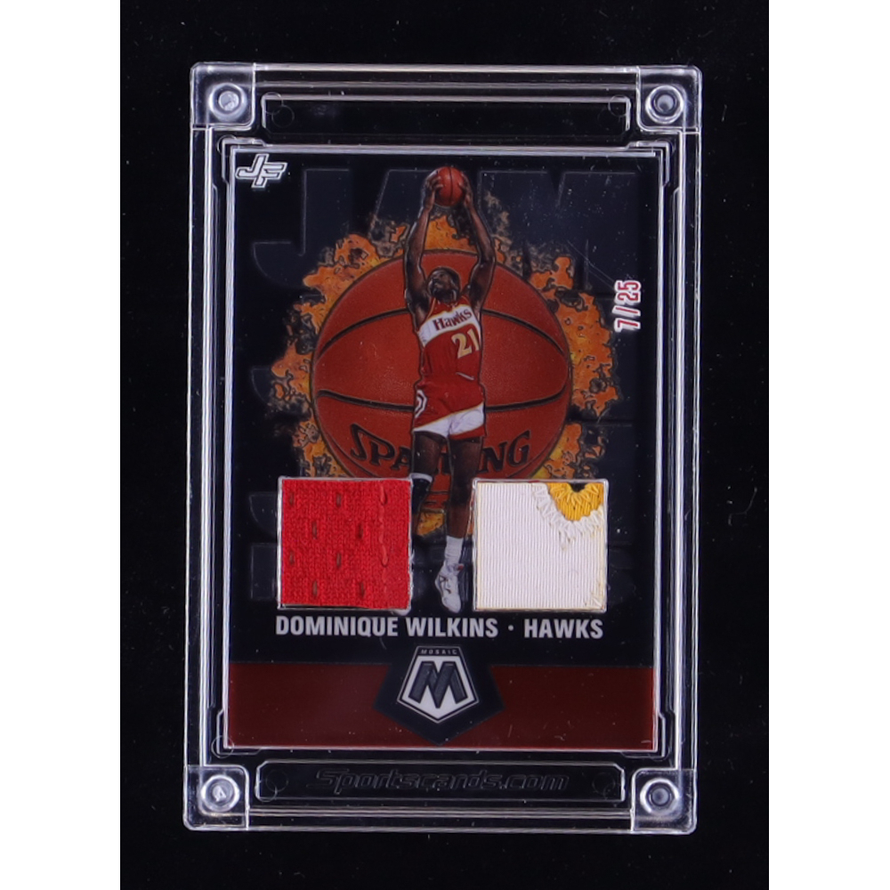 Dominique Wilkins 2022 Jersey Fusion Game Used Double Swatch #DW92 #7/ ...