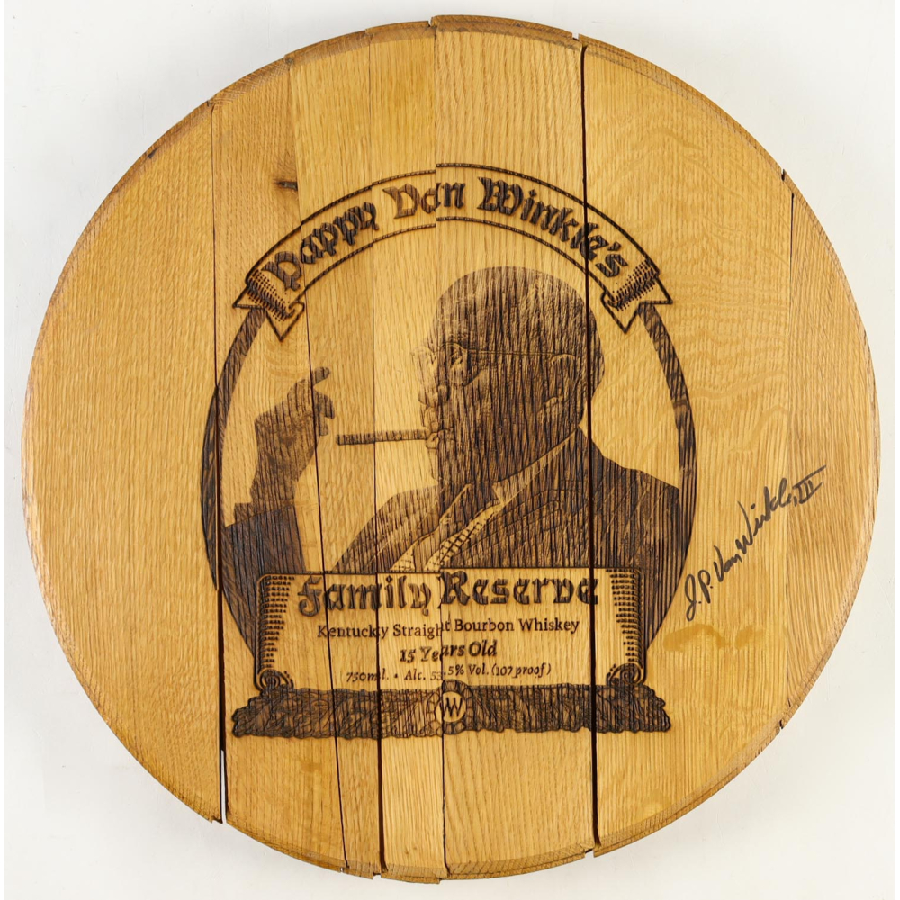 Julian P. Van Winkle III Signed LE Pappy Van Winkle Bourbon Barrel Head ...
