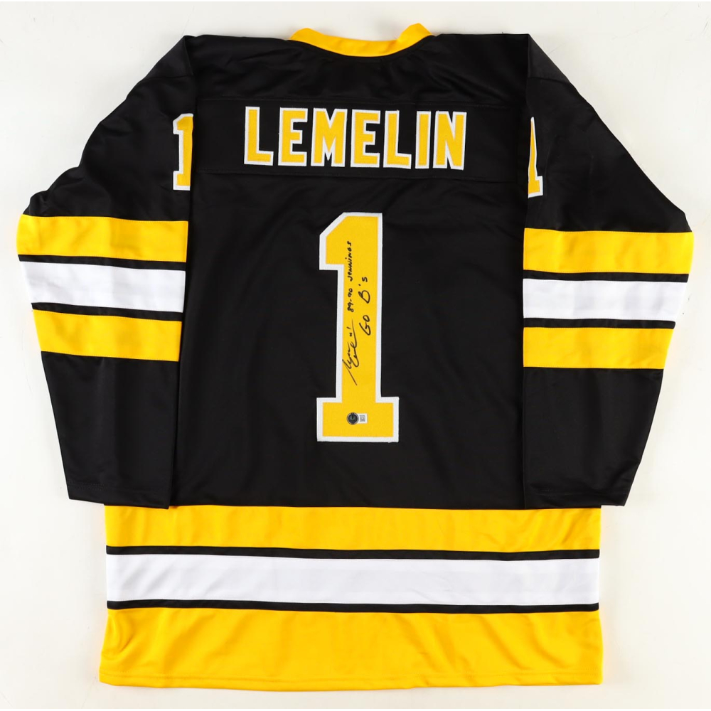 Rejean Lemelin Signed Jersey Inscribed "89-90 Jennings" & "Go B's ...