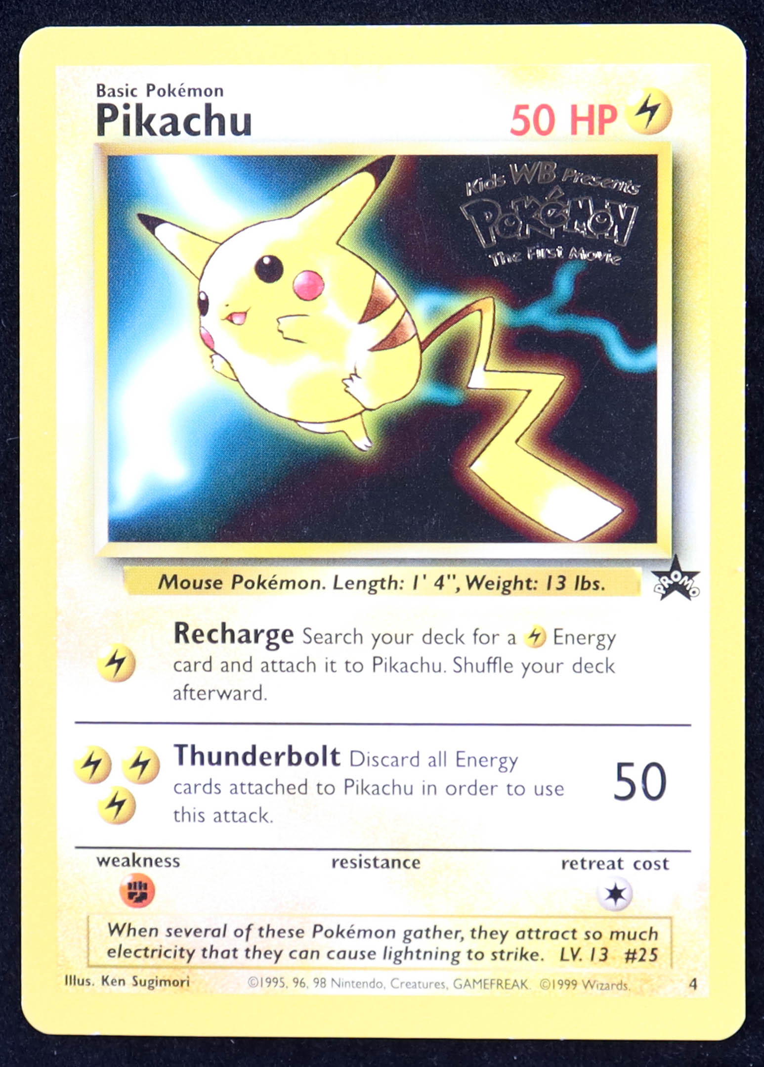 Pikachu 1999-02 Pokemon Wizards of the Coast Black Star Promos #4 ...