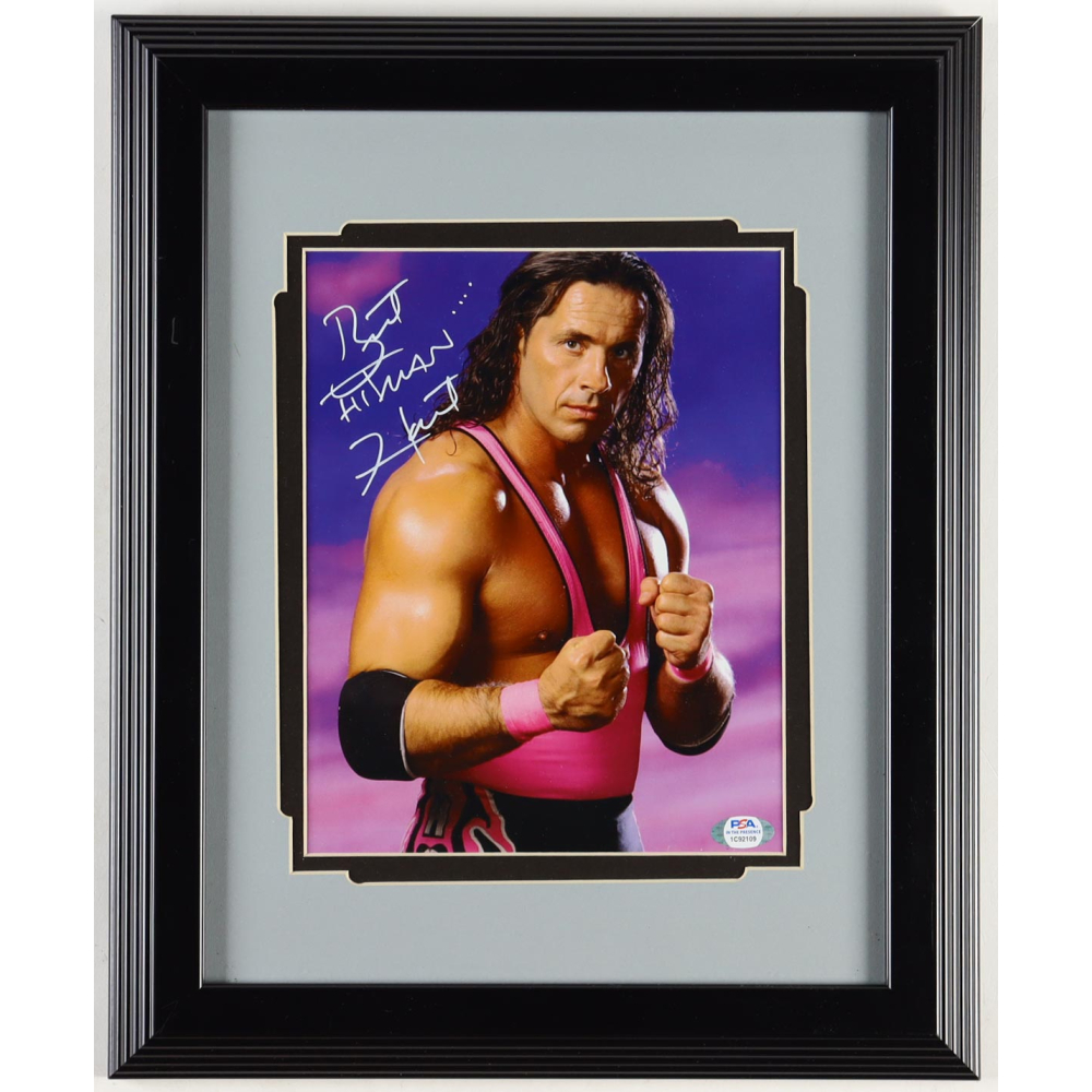 Bret "Hitman" Hart Signed "WWE" Custom Framed Photo Display (PSA ...
