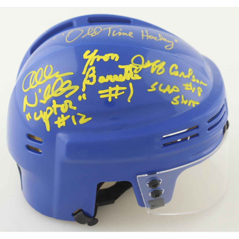 Chiefs "Slap Shot" Mini Helmet Signed By (5) With Jeff Carlson, Yvon ...