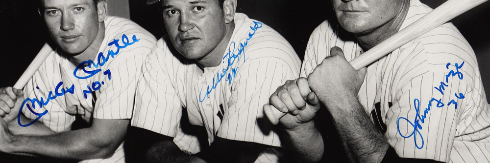 Mickey Mantle, Johnny Mize & Allie Reynolds Signed Yankees Custom ...