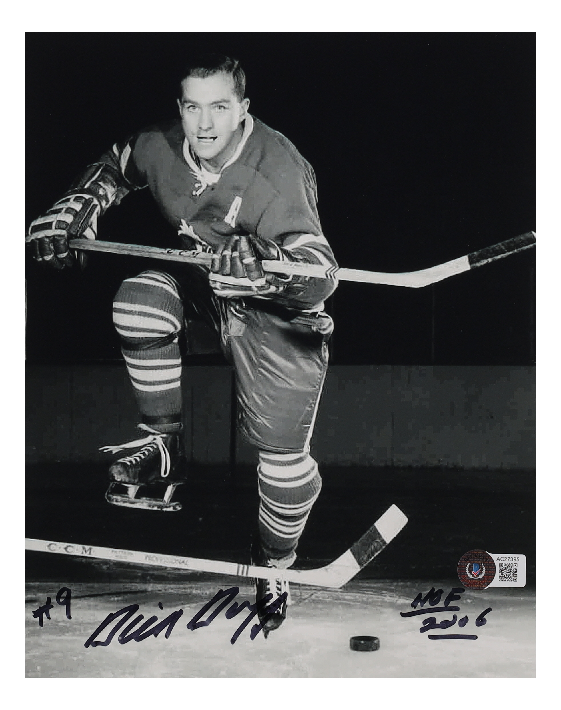 Dick Duff Signed Maple Leafs 8x10 Photo Inscribed "HOF 2006" (Beckett ...