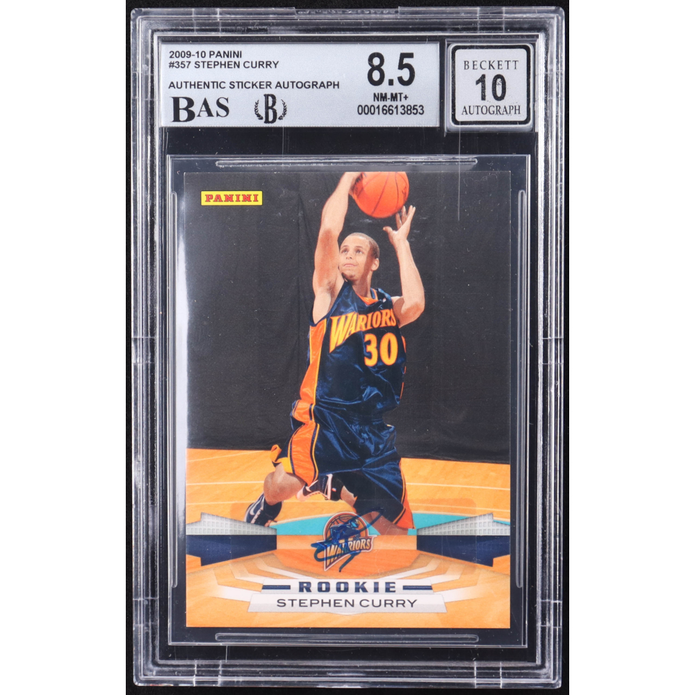 Stephen Curry Signed Sticker on 2009-10 Panini #357 RC (BGS | Auto 10 ...