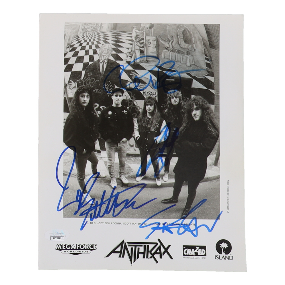 "Anthrax" 8x10 Photo Signed By Joey Belladonna, Scott Ian, Dan Spitz ...