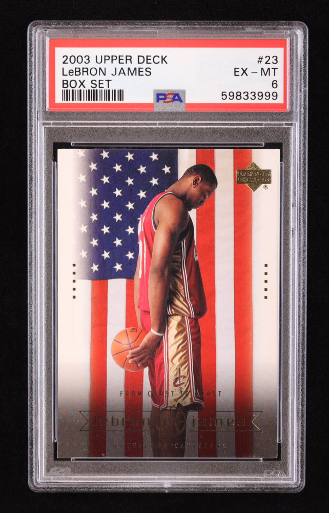 LeBron James 2003 Upper Deck LeBron James Box Set #23 RC / From Coast to Coast (PSA 6 ...