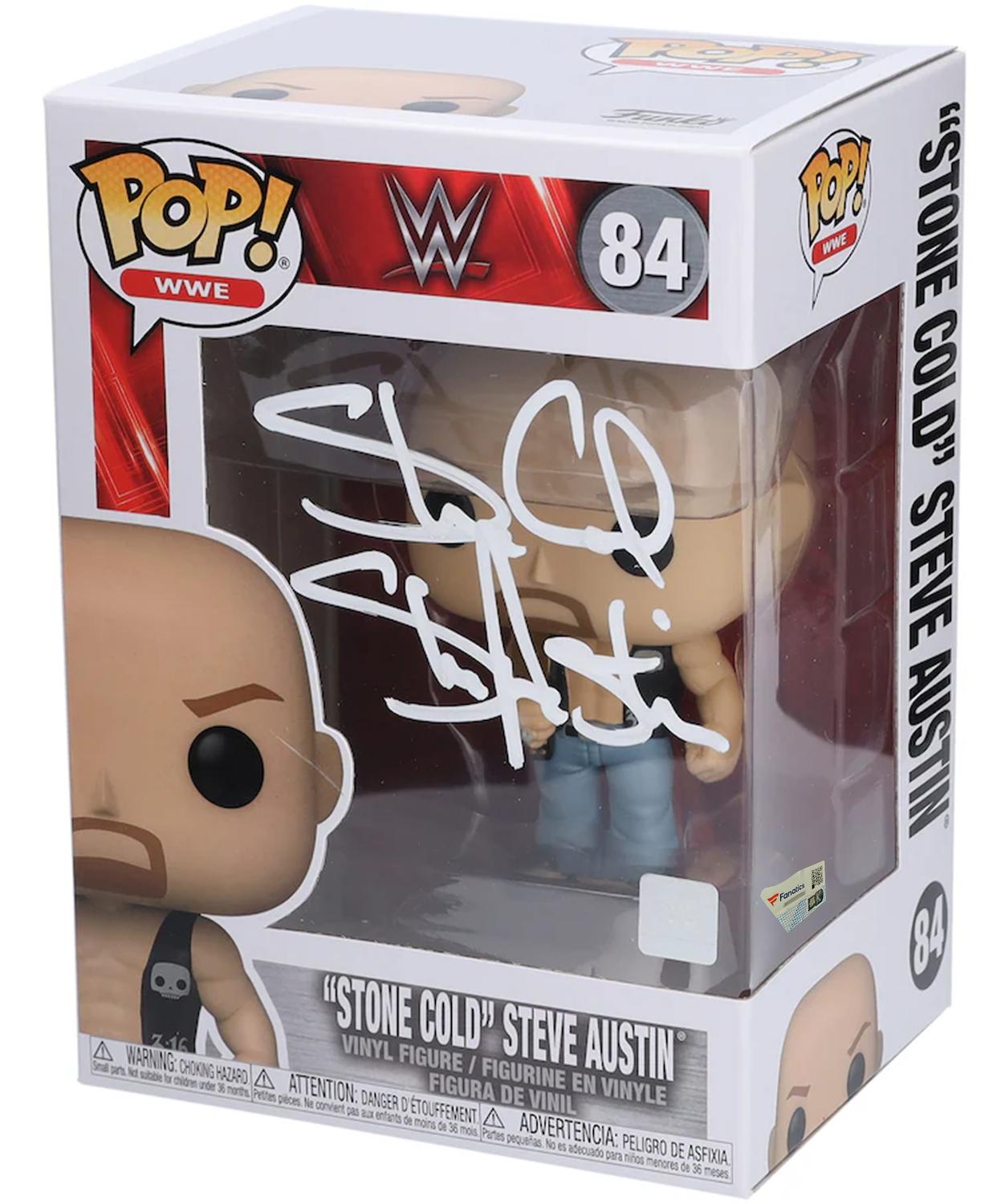 "Stone Cold" Steve Austin Signed WWE #84 Funko Pop! Vinyl Figure ...