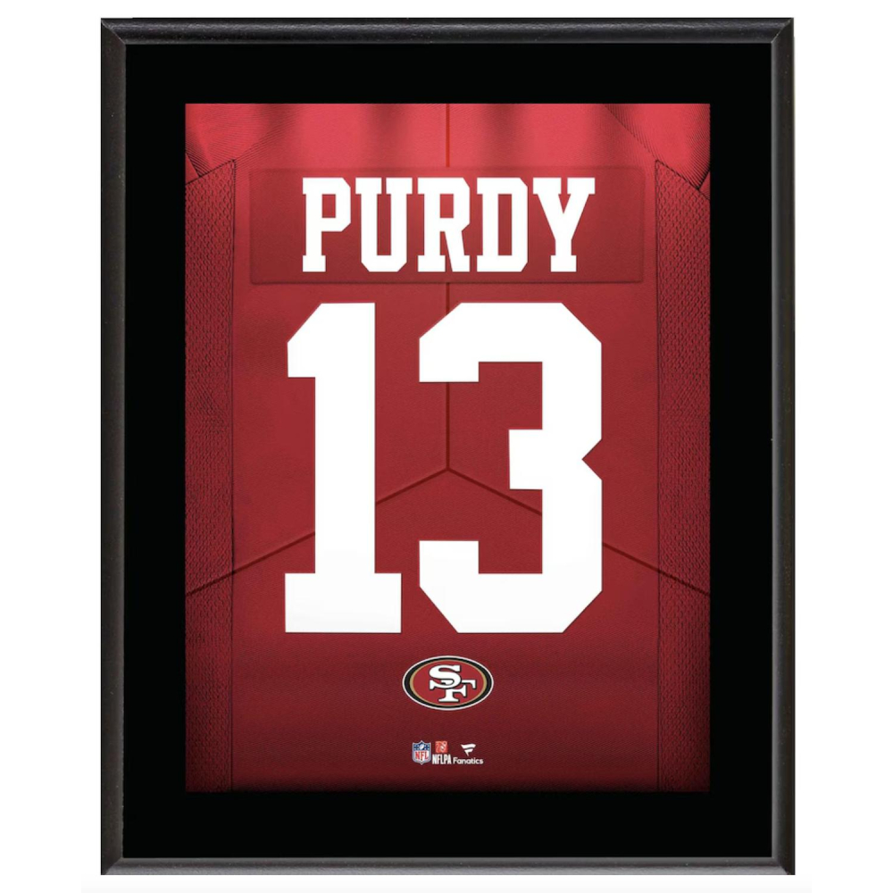Brock Purdy 49ers Jersey Number Framed Plaque | Pristine Auction