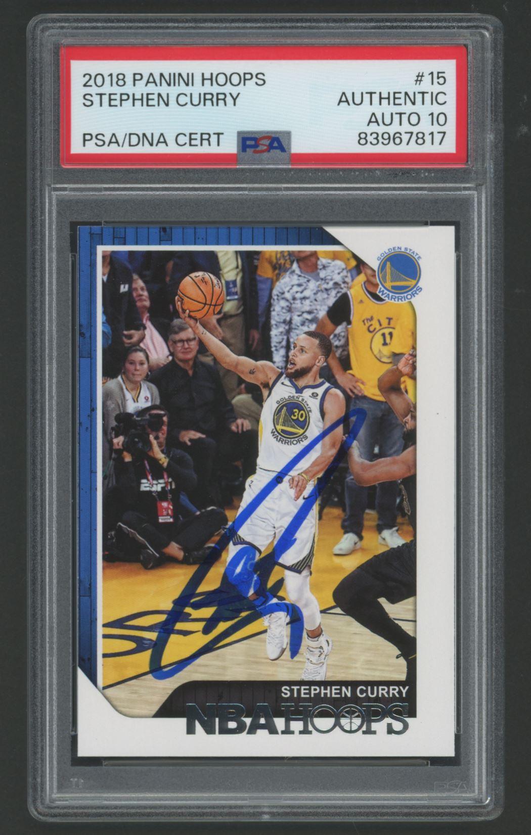 Stephen Curry Signed 2018-19 Hoops #15 (PSA | Autograph Graded 10 ...