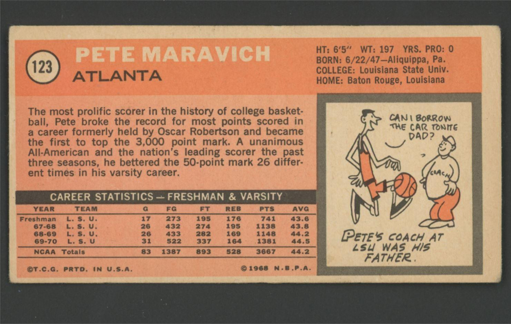 Pete Maravich 1970-71 Topps #123 RC | Pristine Auction