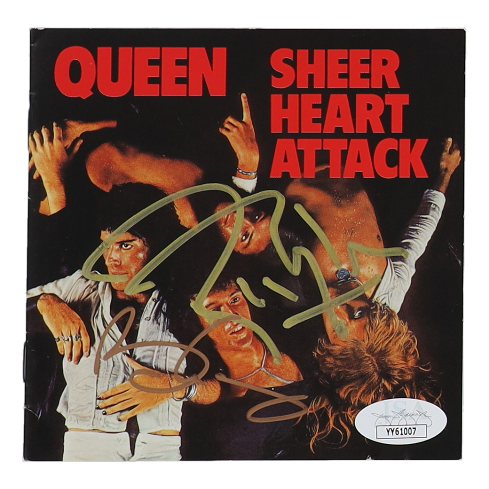 Brian May & Roger Taylor Signed Queen "Sheer Heart Attack" CD Insert (JSA) | Pristine Auction