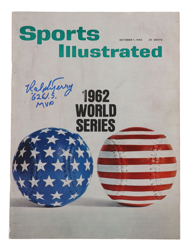 Ralph Terry Signed 1962 Sports Illustrated Magazine Inscribed "'62 W.S ...