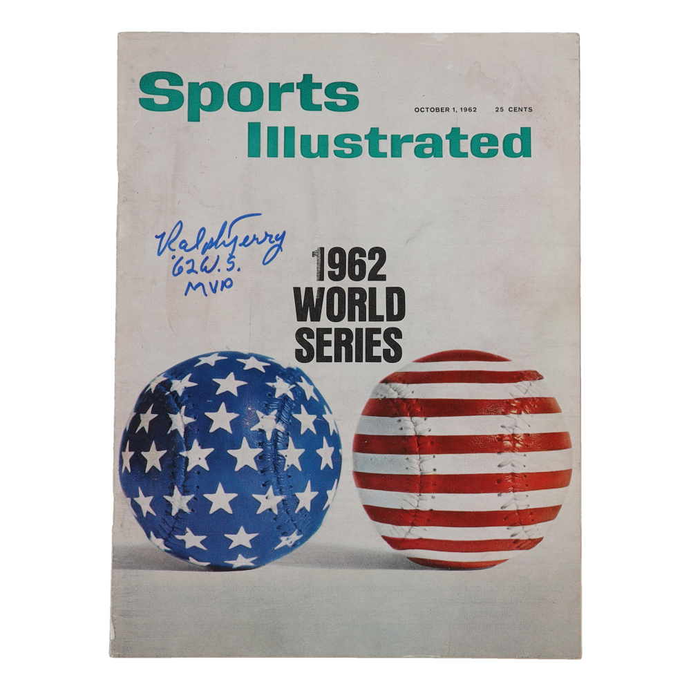 Ralph Terry Signed 1962 Sports Illustrated Magazine Inscribed "'62 W.S ...