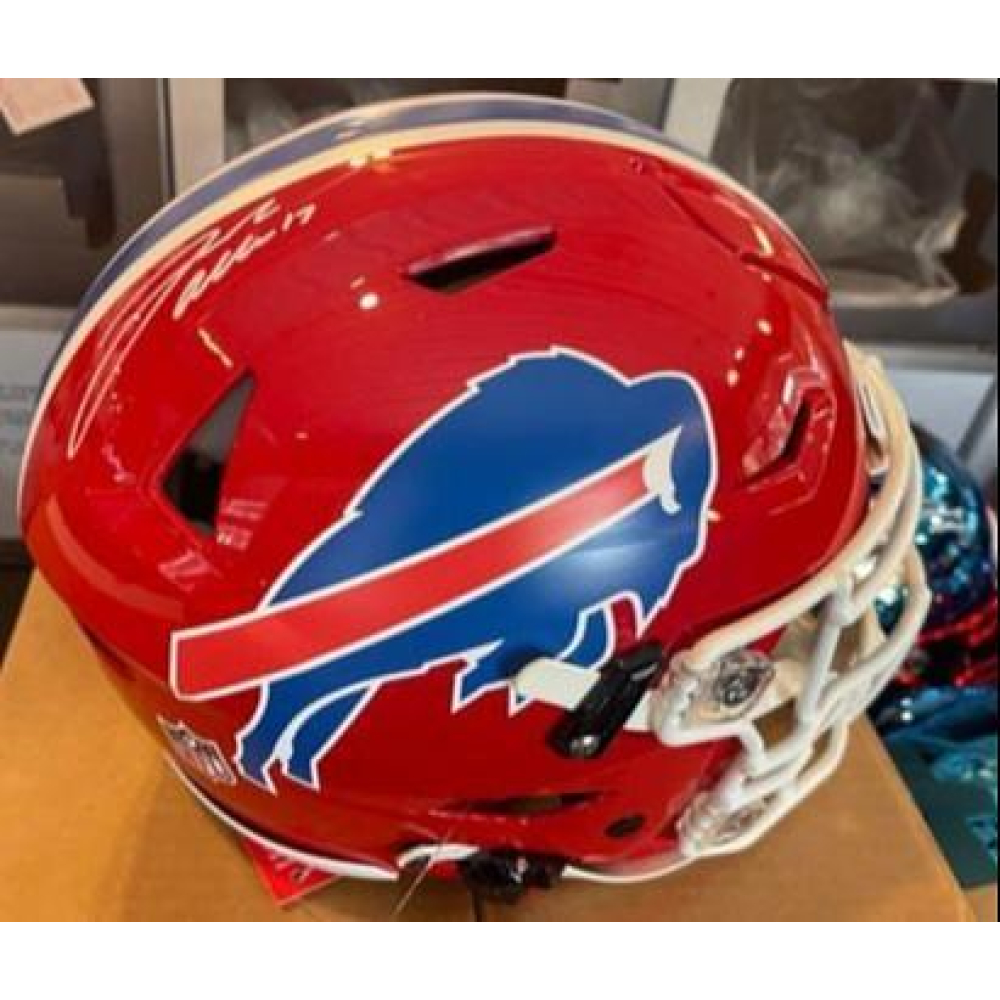 Josh Allen Signed Bills Full-Size Authentic On-Field Throwback ...