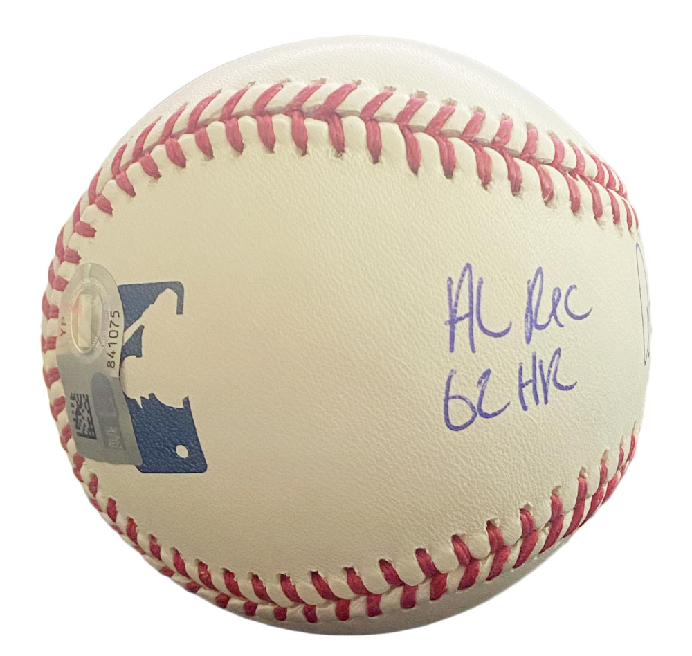 Aaron Judge Signed LE OML Inscribed "AL Rec 62 HR" & "16th Yankee ...