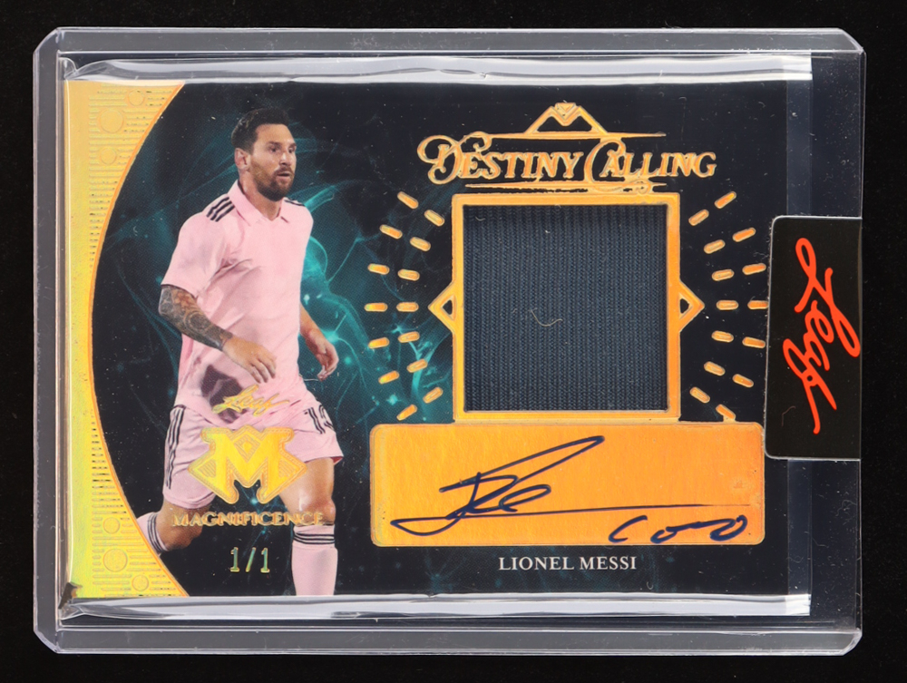 Lionel Messi 2023 Leaf Magnificence Destiny Calling Autograph ...