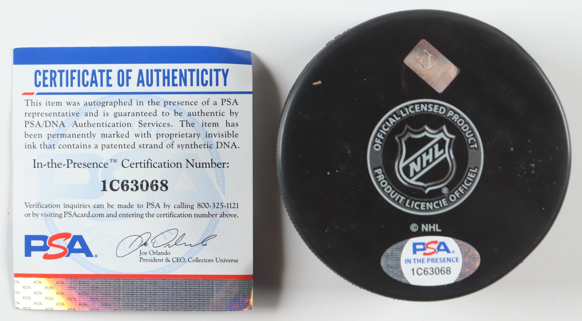 Billy Smith Signed Islanders Logo Hockey Puck Inscribed "83 Conn Sythe ...