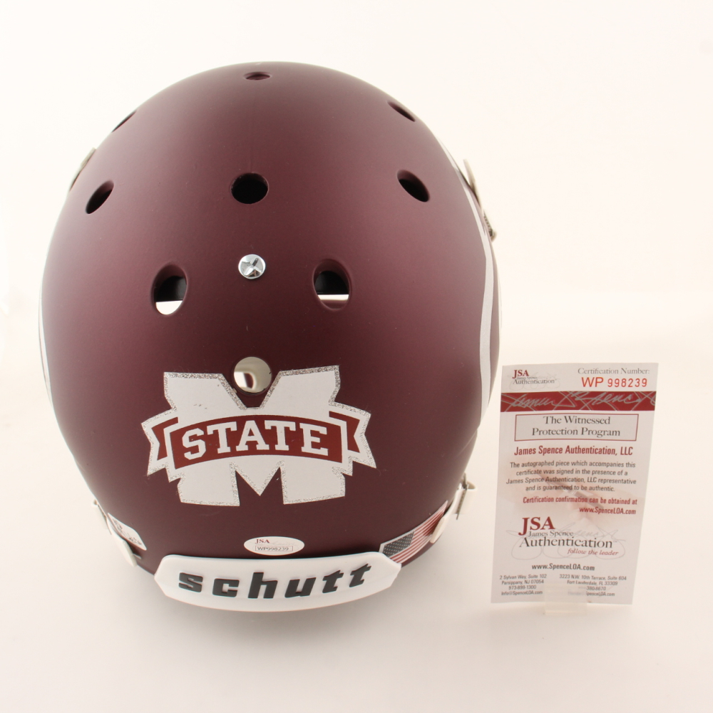 Dak Prescott Signed Mississippi State Bulldogs Matte Maroon Full-Size ...