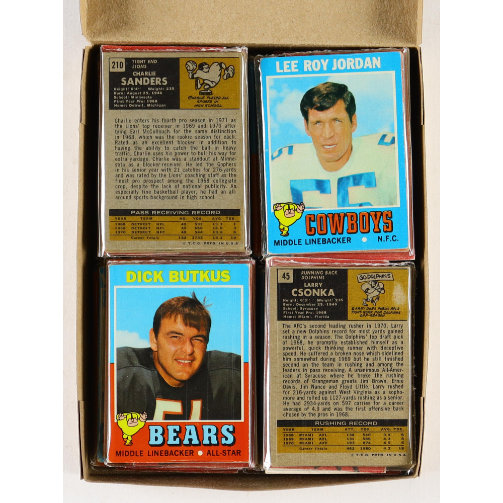 1971 Topps Football Cello Fun Pack Vending Box with (20) Packs ...