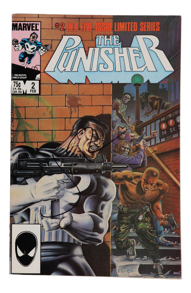 Jon Bernthal Signed 1986 "The Punisher" Vol. 1 No. 2 Marvel Comic Book ...