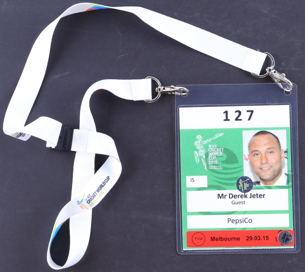 Derek Jeter 2015's Cricket World Cup Lanyard Credentials & Room ...