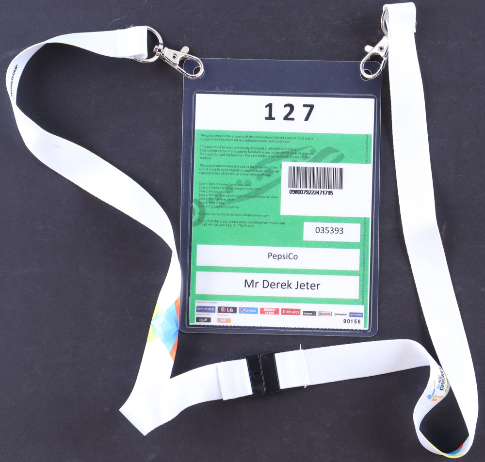 Derek Jeter 2015's Cricket World Cup Lanyard Credentials & Room ...