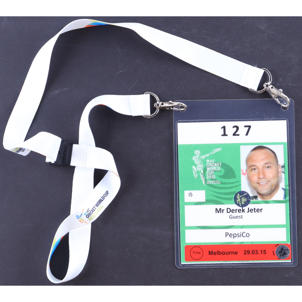 Derek Jeter 2015's Cricket World Cup Lanyard Credentials & Room ...