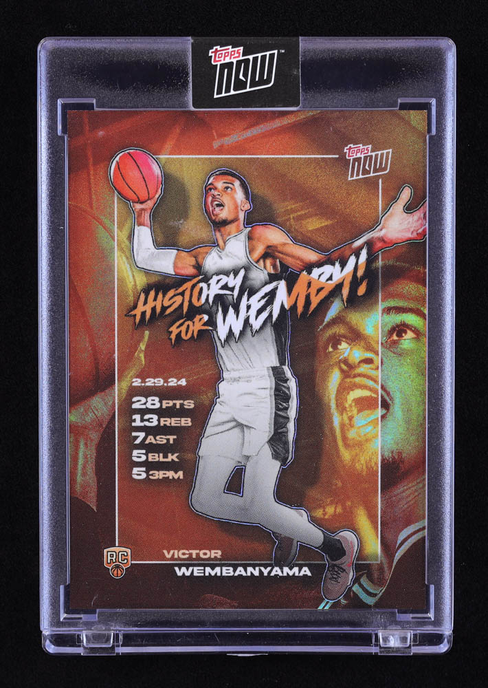 Victor Wembanyama 2023-24 Topps Now History for Wemby! Orange #VW3 RC ...
