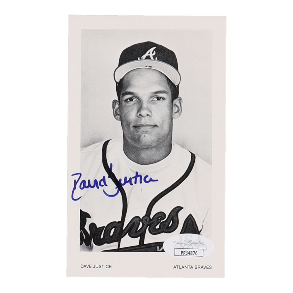 Dave Justice Signed Braves 3x5 Photo (JSA) | Pristine Auction