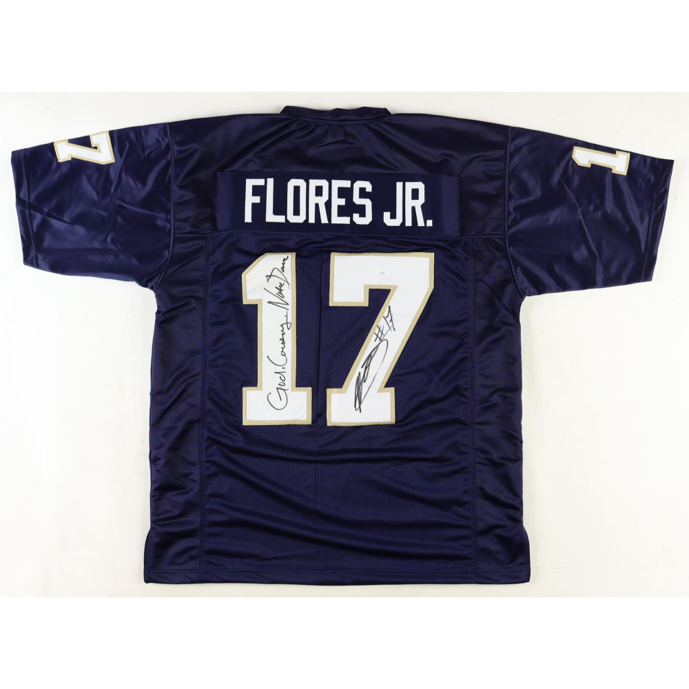Rico Flores Jr. Signed Jersey Inscribed "God, Country, Notre Dame" (JSA ...