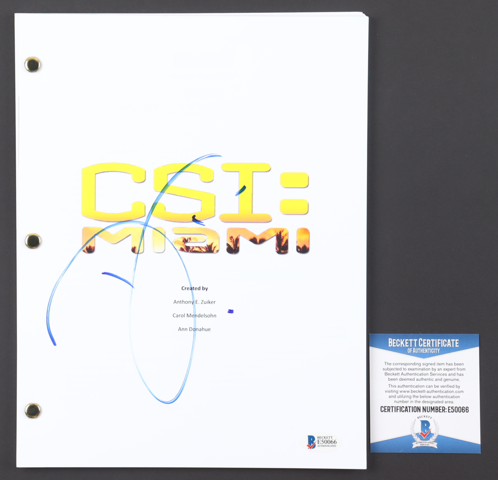 David Caruso Signed "CSI: Miami" TV Script (Beckett) | Pristine Auction