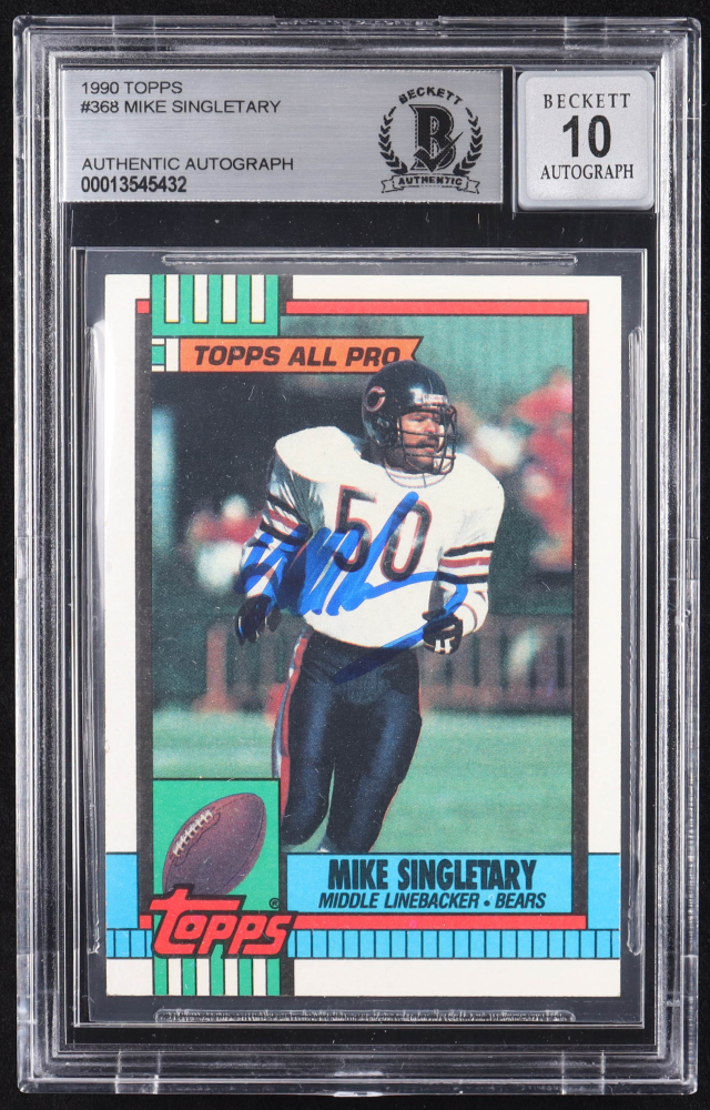 Mike Singletary Signed 1990 Topps #368 (BGS | Auto 10) | Pristine Auction