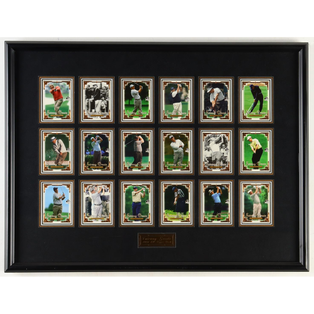 2001 SP Authentic Golf Custom Framed Trading Card Display With (18 ...