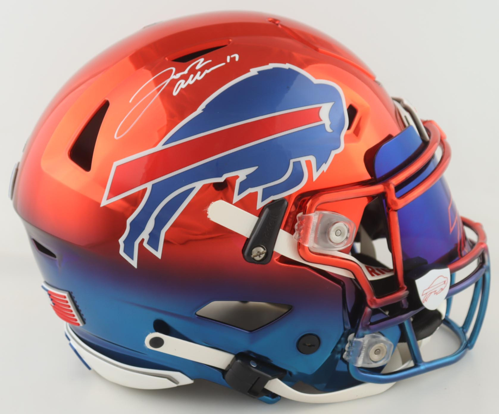 Josh Allen Signed Bills Full-Size Authentic On-Field Chrome Alternate ...