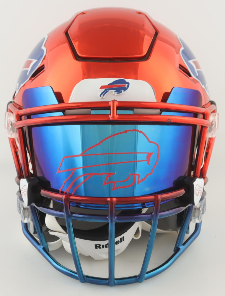 Josh Allen Signed Bills Full-Size Authentic On-Field Chrome Alternate ...