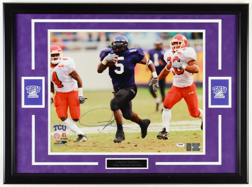 LaDainian Tomlinson Signed TCU Horned Frogs Custom Framed Photo Display ...